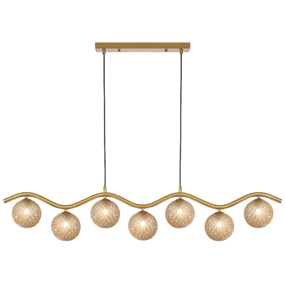 ORTON 7 LIGHT PENDANT ANTIQUE GOLD – Telbix